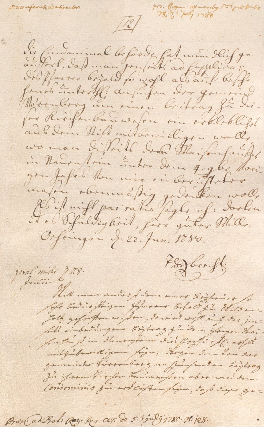 Die Verrenberger Kirche, Schule und Rathaus - Heute Verwaltungsgebäude